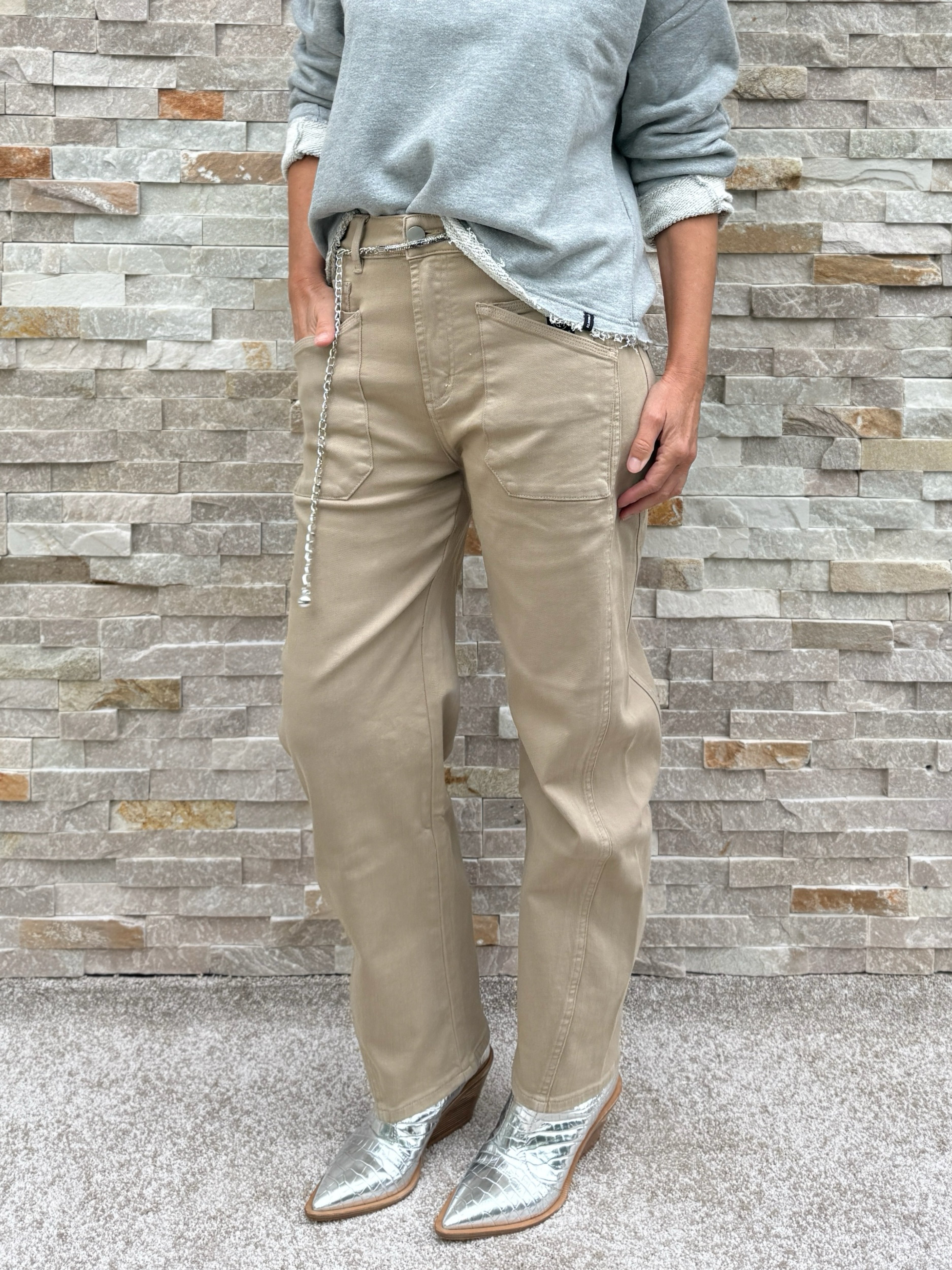 O-Shape Jeans ISABELLA Color Denim in Tan – JASAJ Fashion